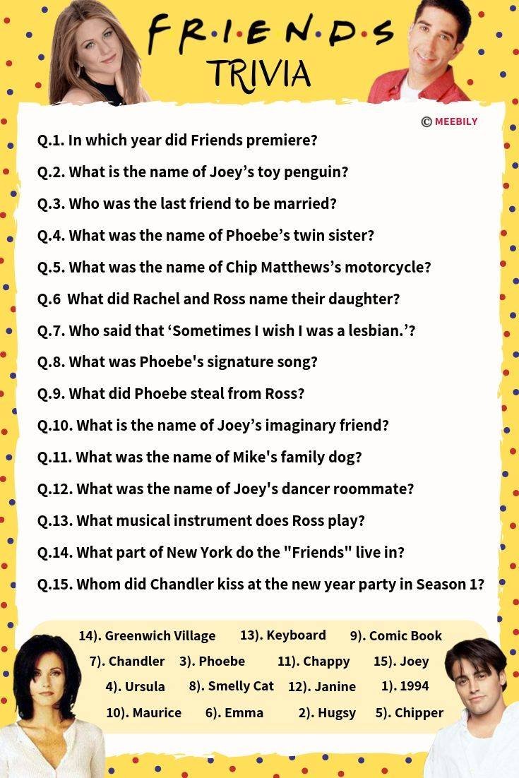75 Friends Trivia Questions Answers Meebily 75 Friends Trivia Questions Answers Meebily