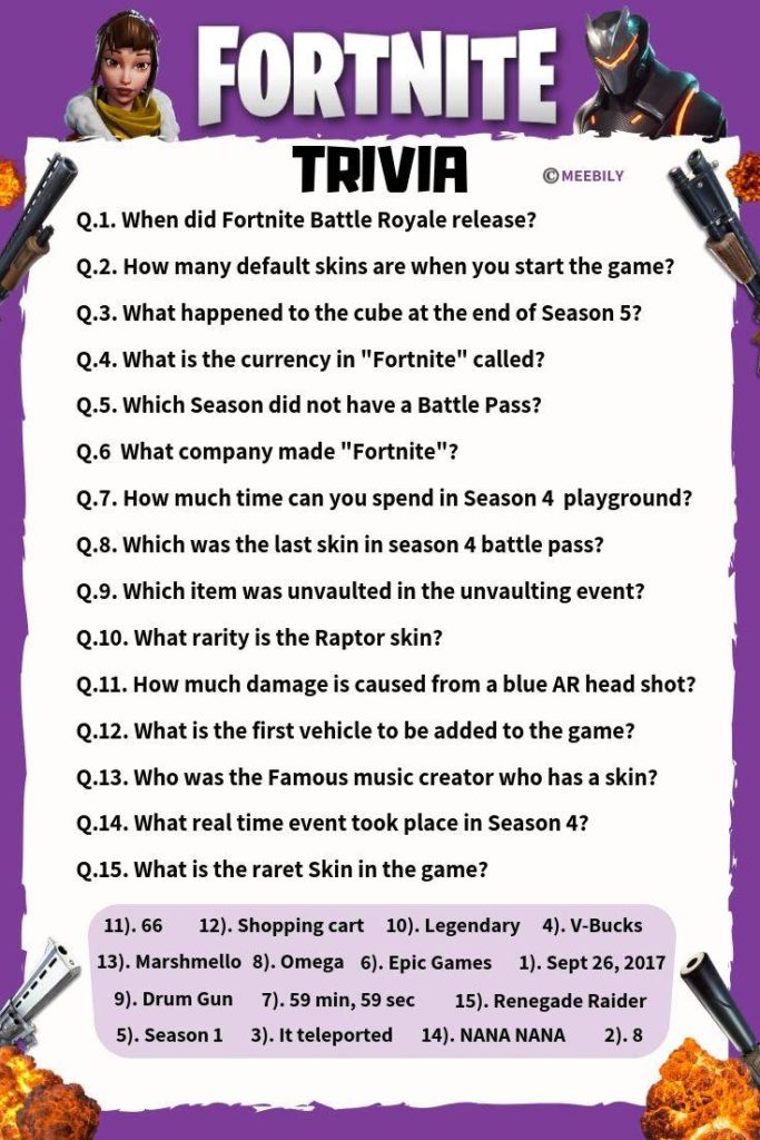60+ Fortnite Trivia Questions & Answers - Meebily